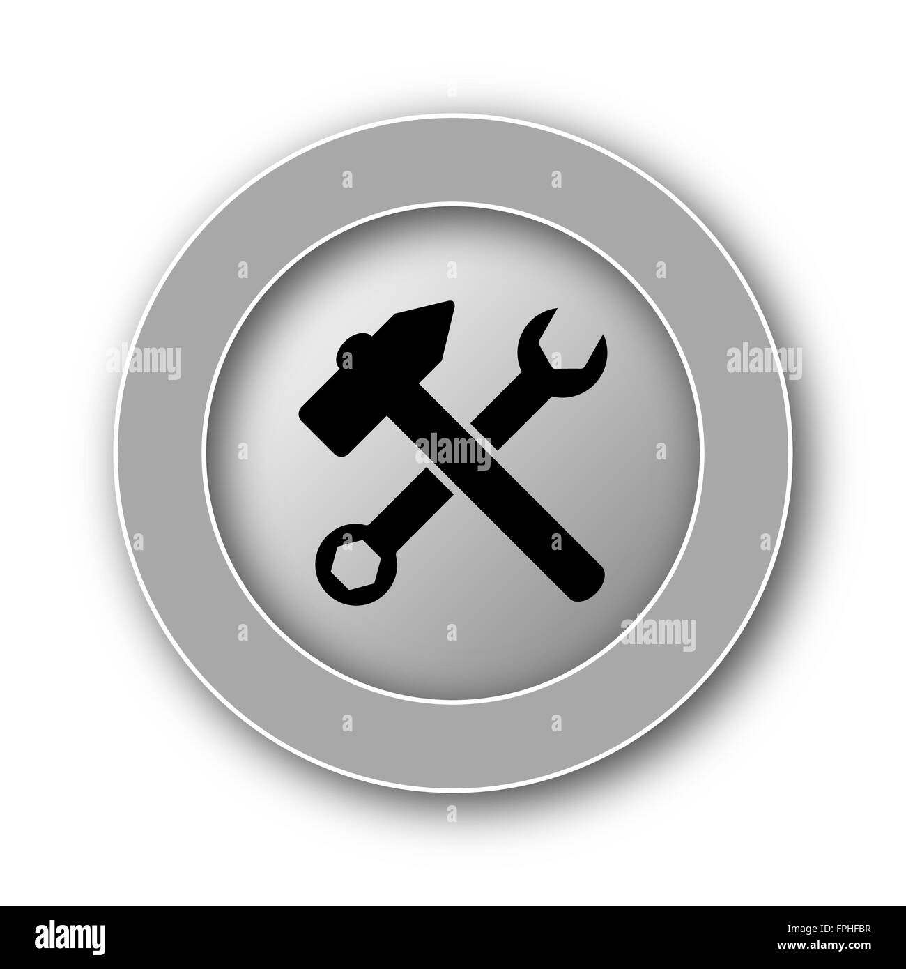 Tools icon. Internet button on white background Stock Photo - Alamy