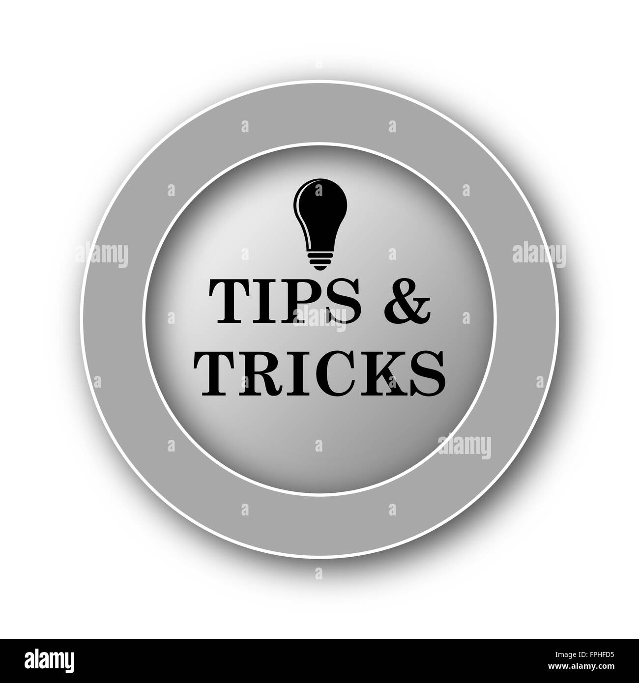 Tips and tricks icon. Internet button on white background Stock Photo ...