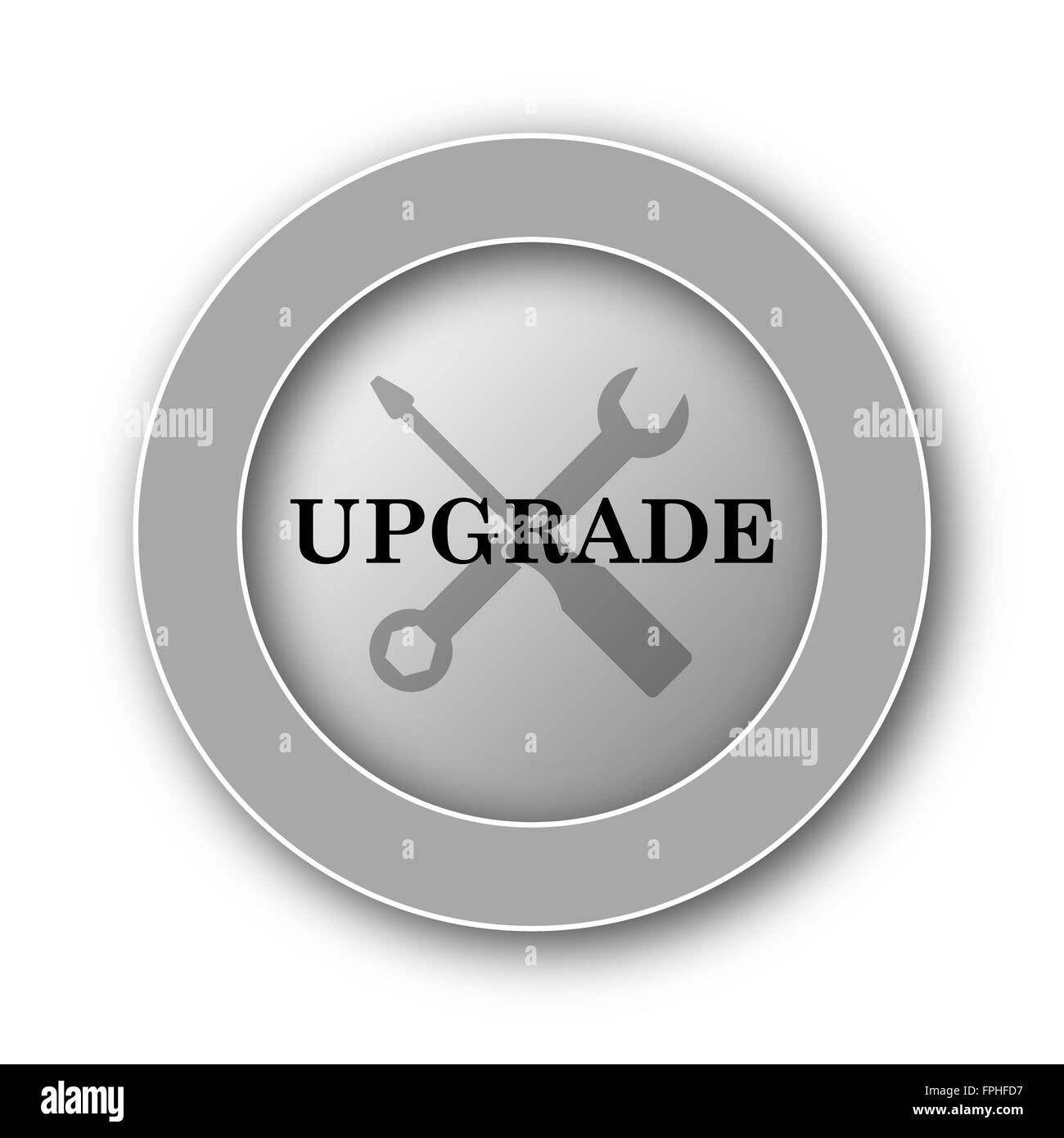 Upgrade icon. Internet button on white background Stock Photo - Alamy