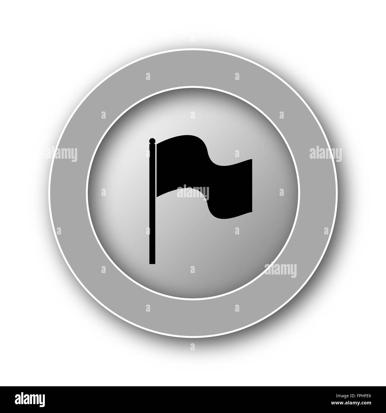 Flag icon. Internet button on white background Stock Photo - Alamy