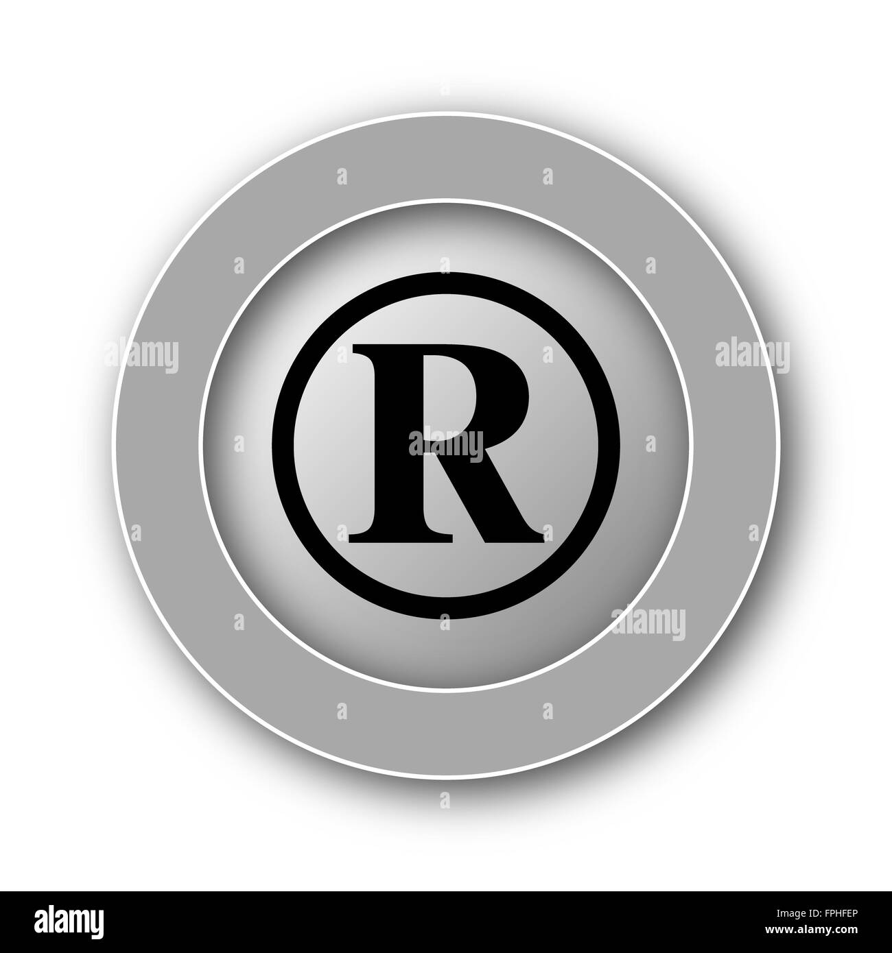 Registered mark icon. Internet button on white background Stock Photo ...