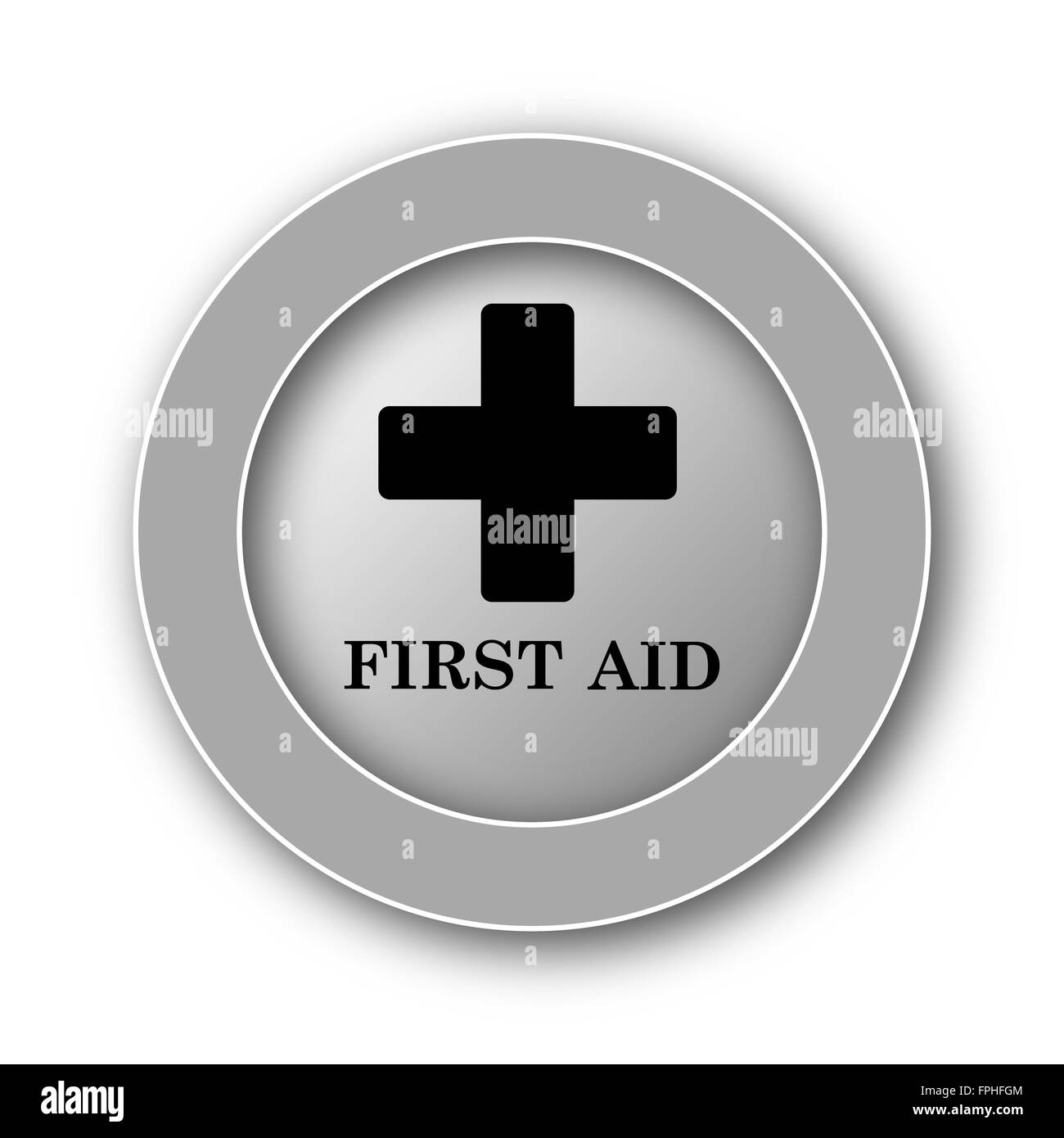 First aid icon. Internet button on white background Stock Photo - Alamy