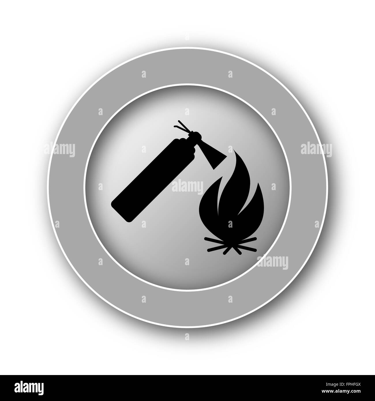Fire icon. Internet button on white background Stock Photo - Alamy