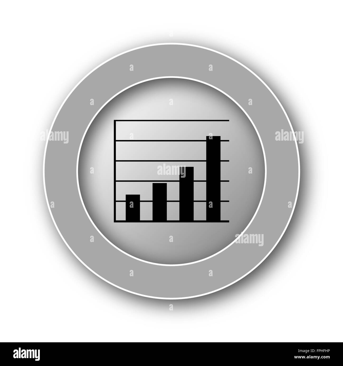 Chart bars icon. Internet button on white background Stock Photo - Alamy