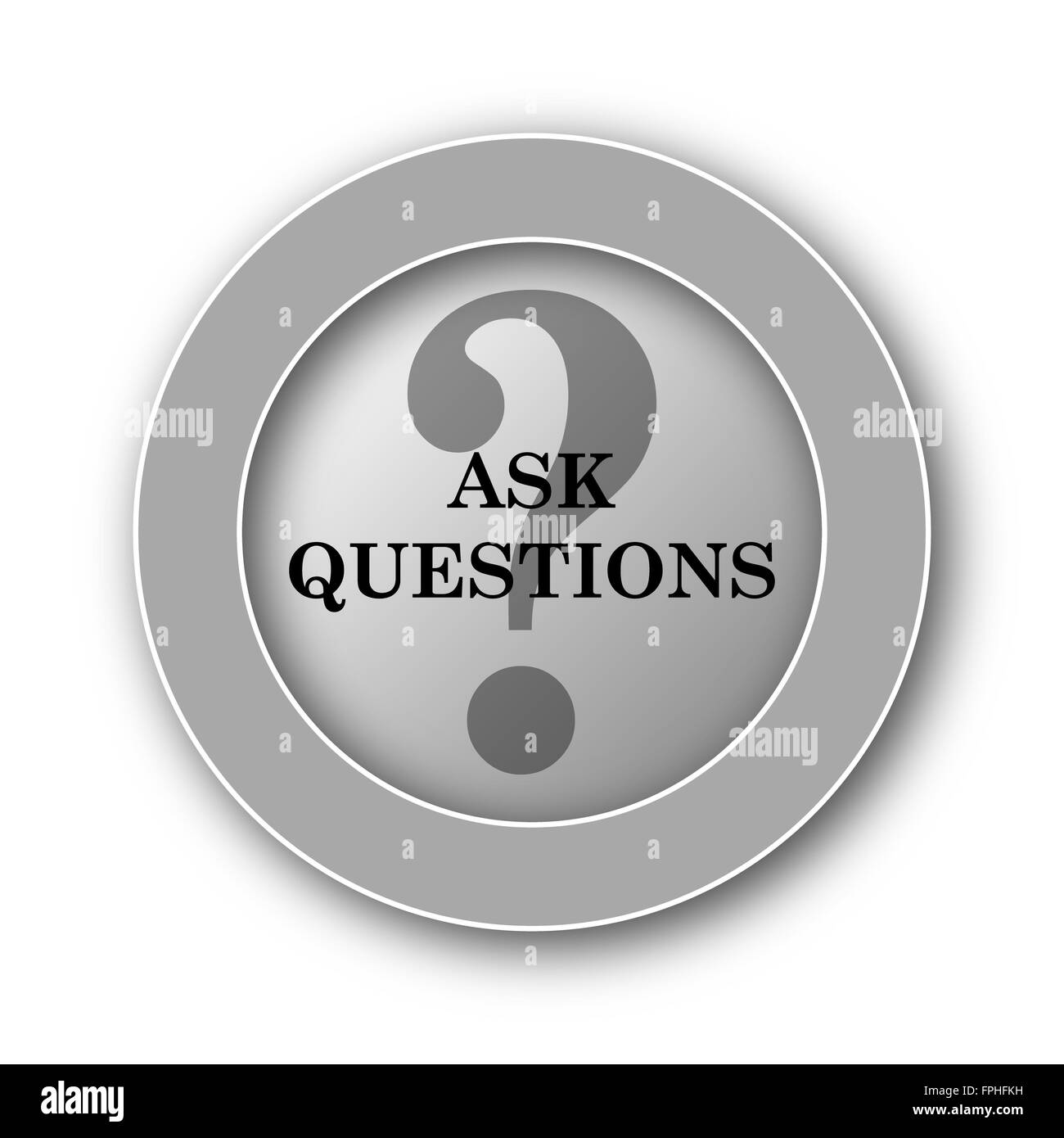 Ask questions icon. Internet button on white background Stock Photo - Alamy
