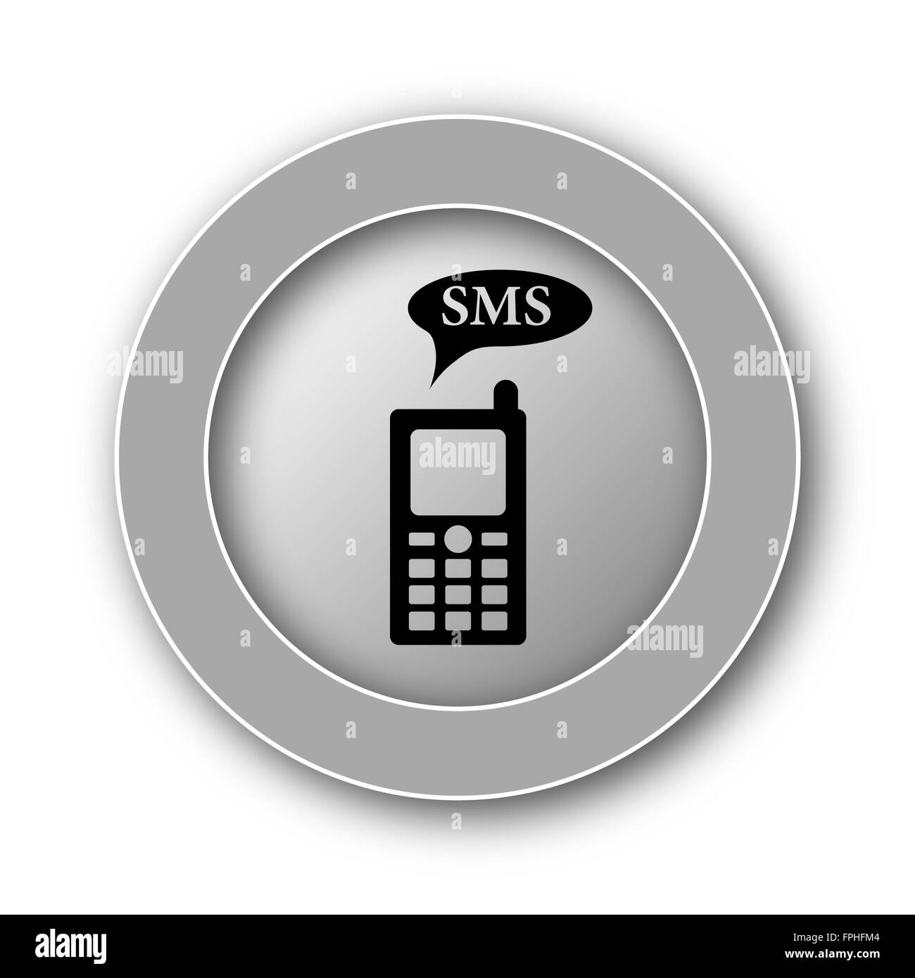 SMS icon. Internet button on white background Stock Photo - Alamy