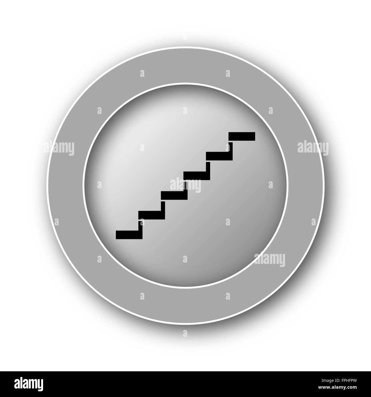 Stairs icon. Internet button on white background Stock Photo - Alamy