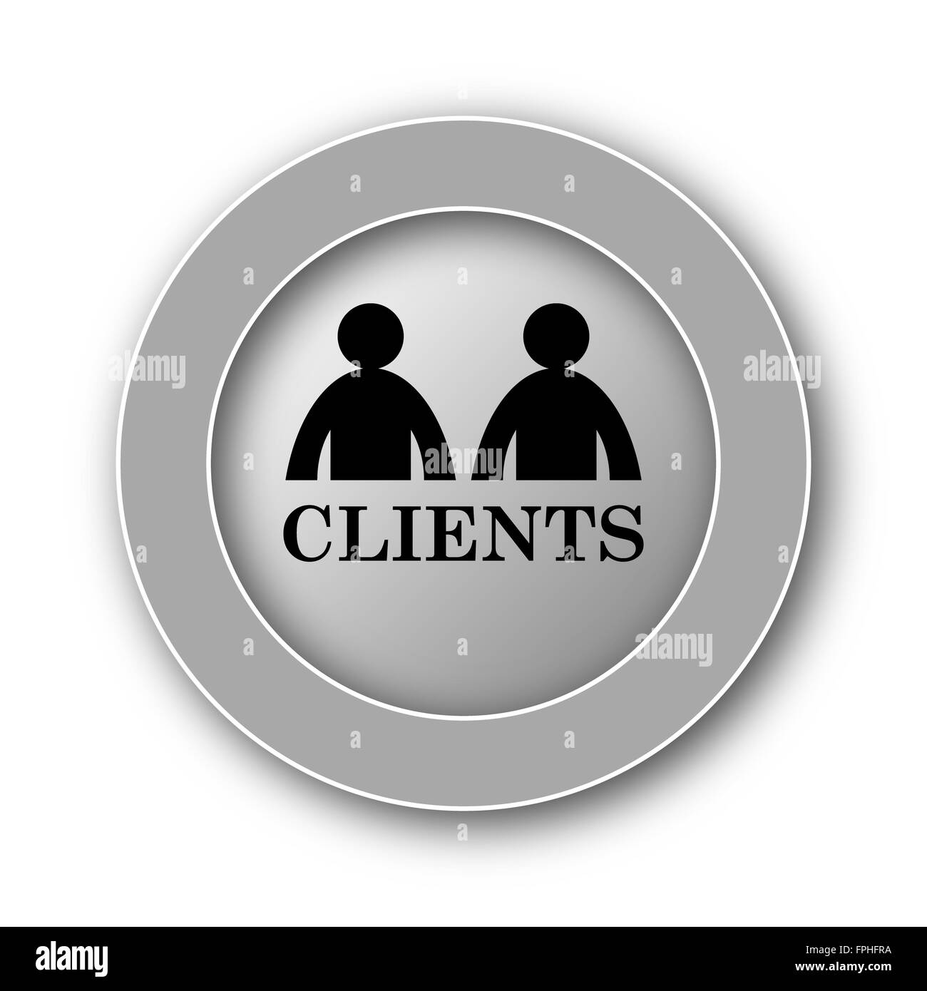 Clients icon. Internet button on white background Stock Photo - Alamy