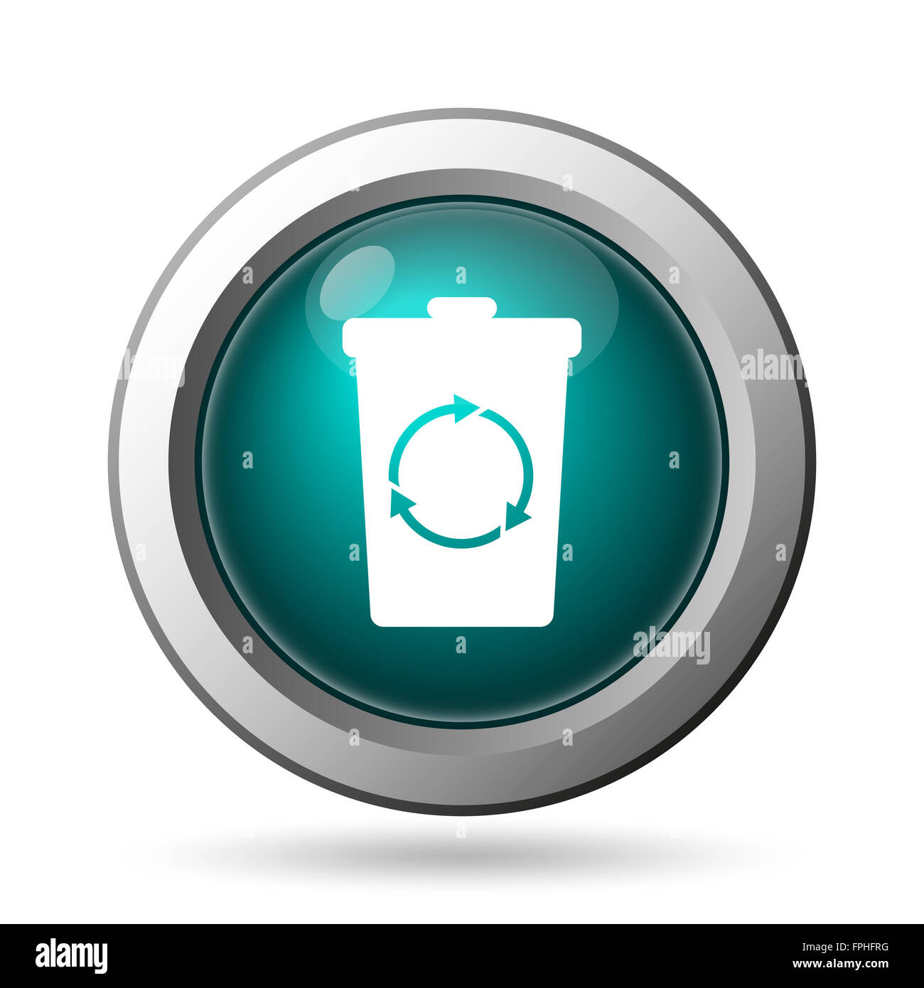 Recycle bin icon. Internet button on white background Stock Photo - Alamy