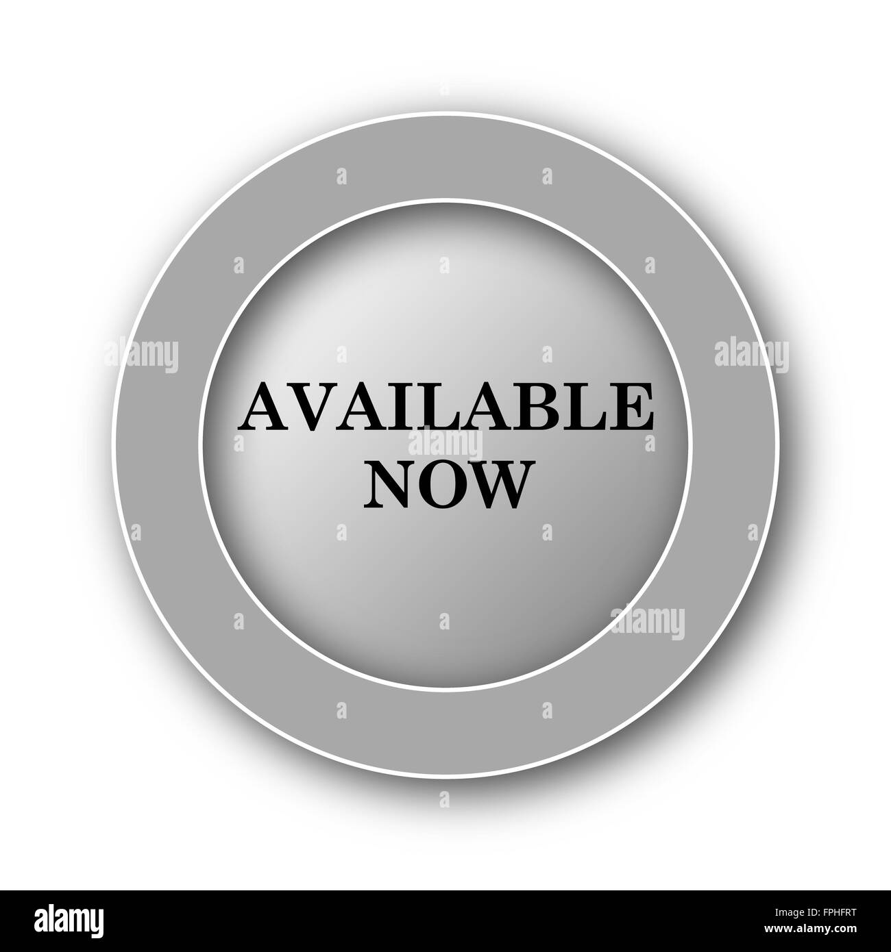 Available now icon. Internet button on white background Stock Photo - Alamy