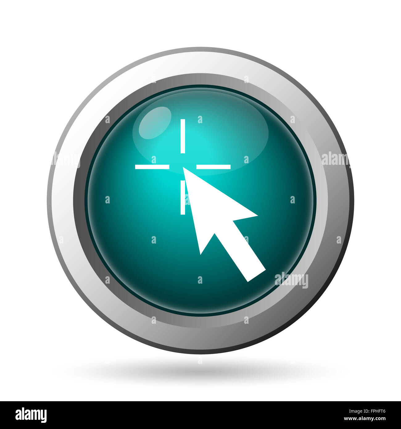 Click here icon. Internet button on white background Stock Photo - Alamy