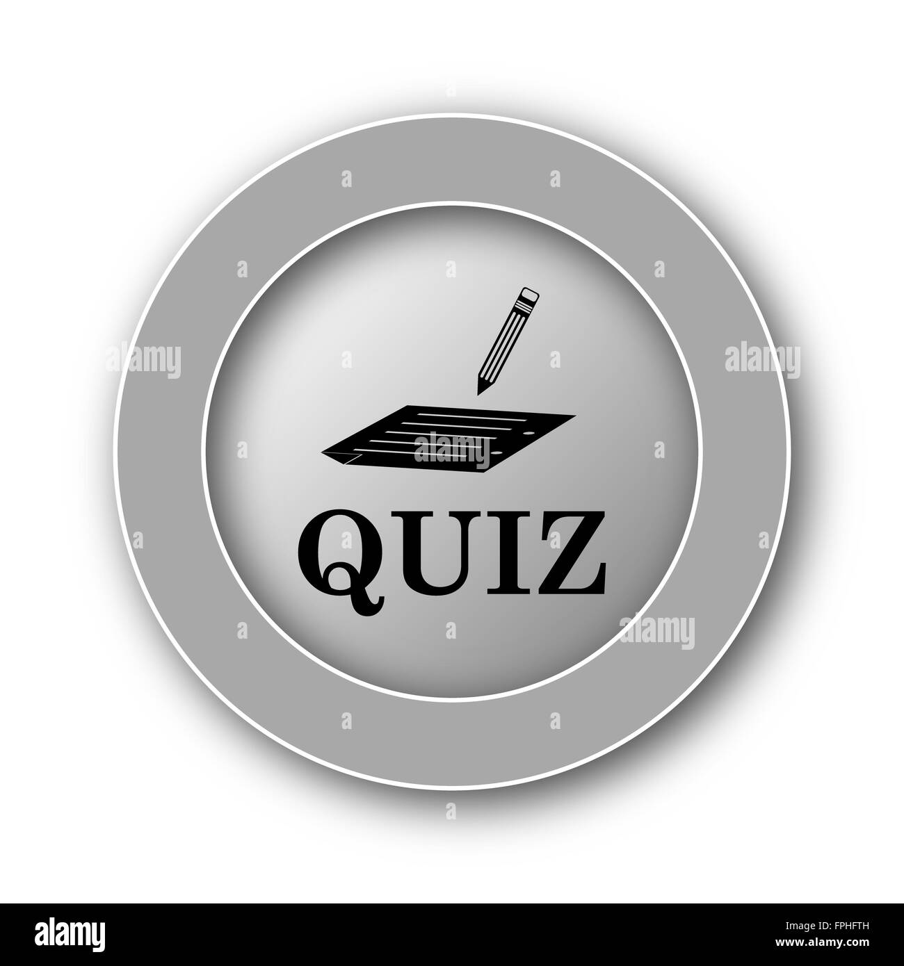 Quiz icon. Internet button on white background Stock Photo - Alamy