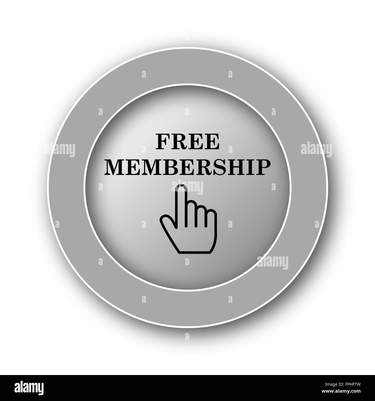 Free membership icon. Internet button on white background Stock Photo ...