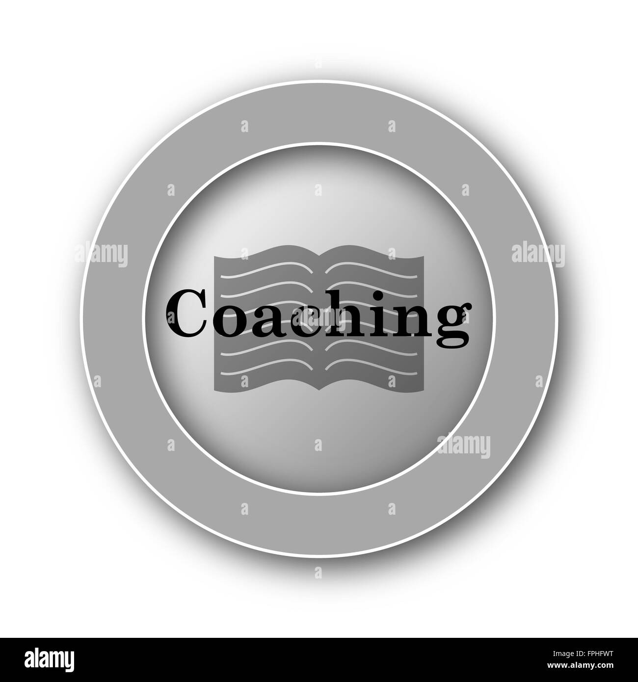 Coaching icon. Internet button on white background Stock Photo - Alamy