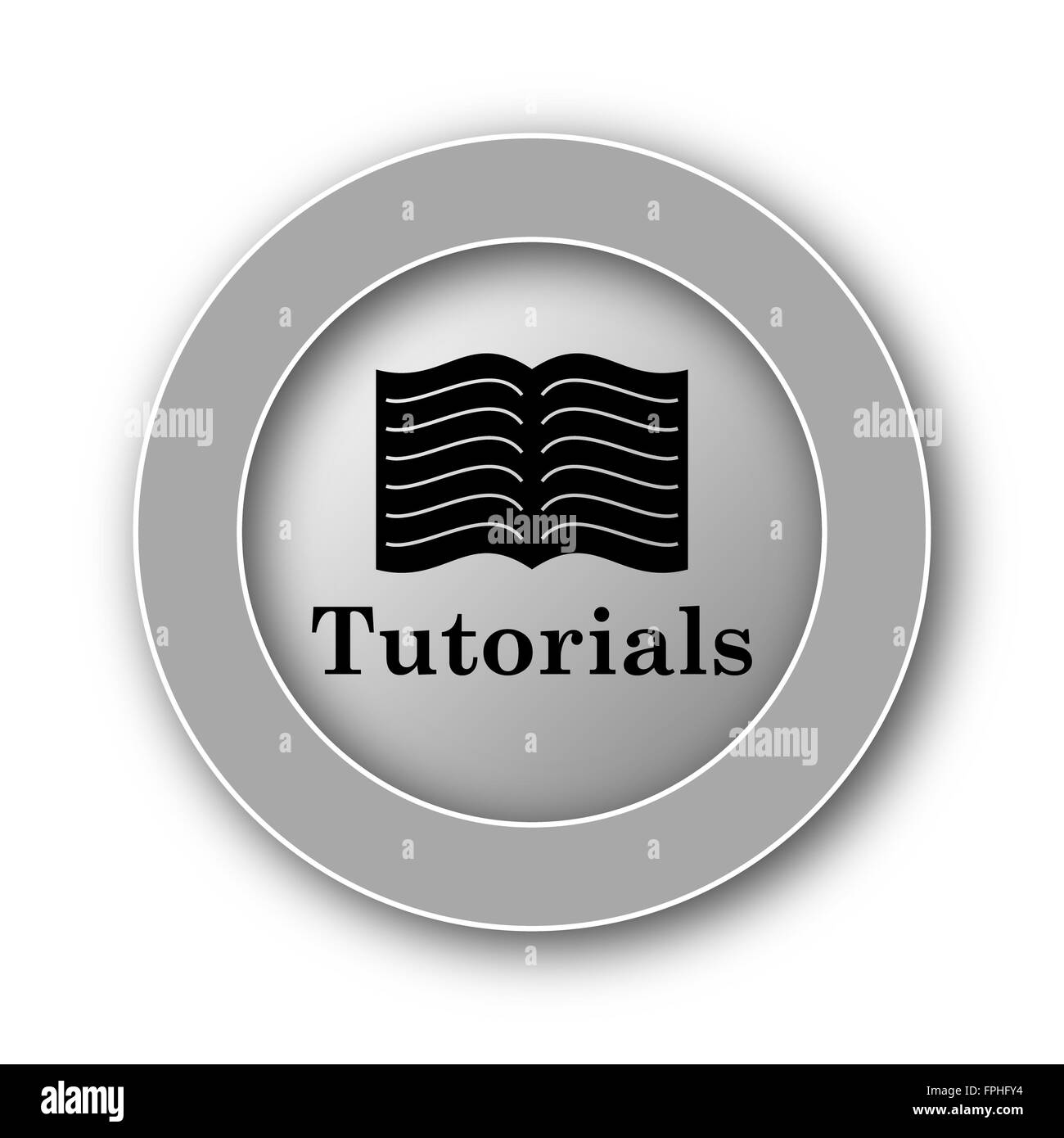 Tutorials icon. Internet button on white background Stock Photo - Alamy