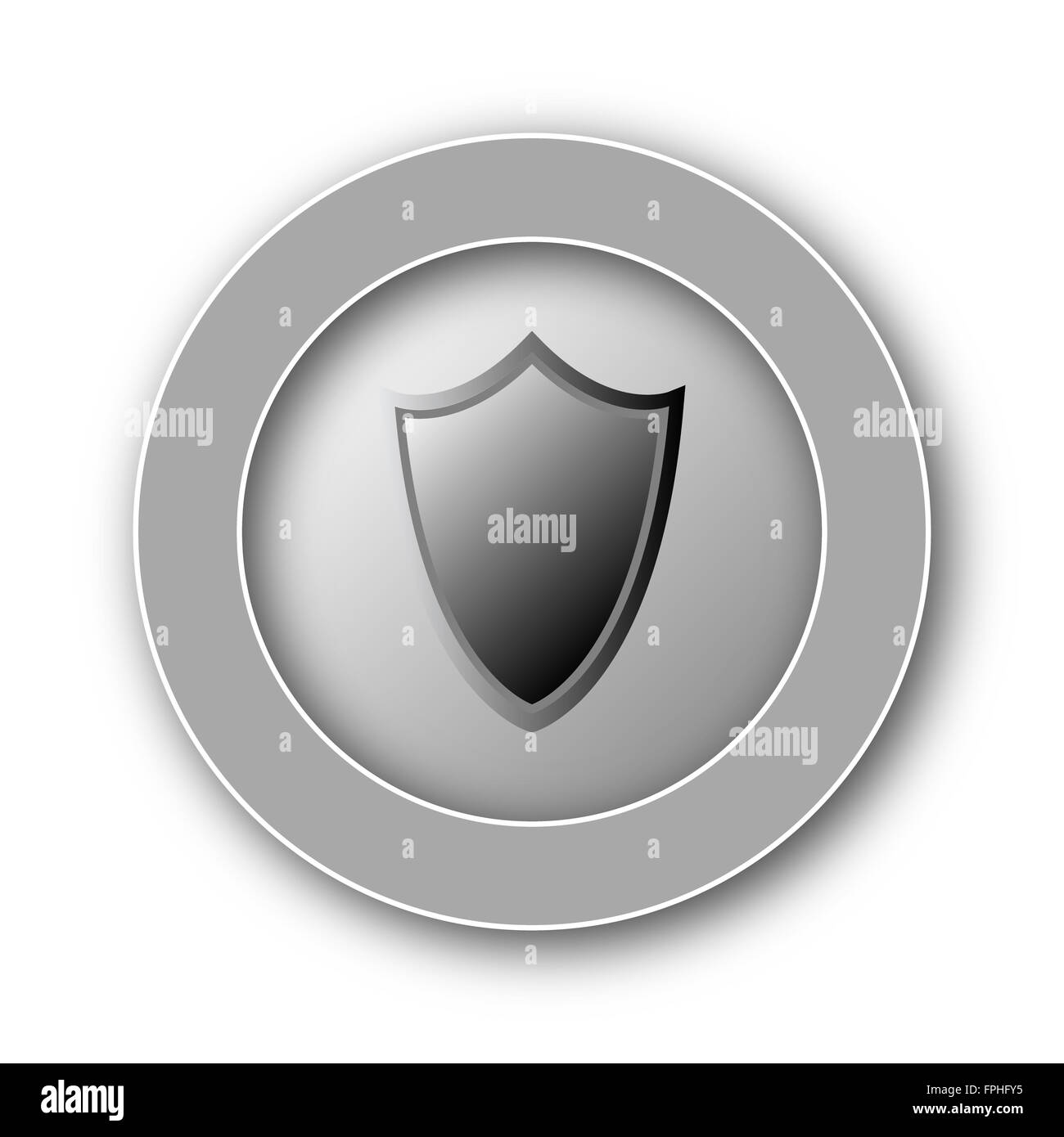 Shield icon. Internet button on white background Stock Photo - Alamy