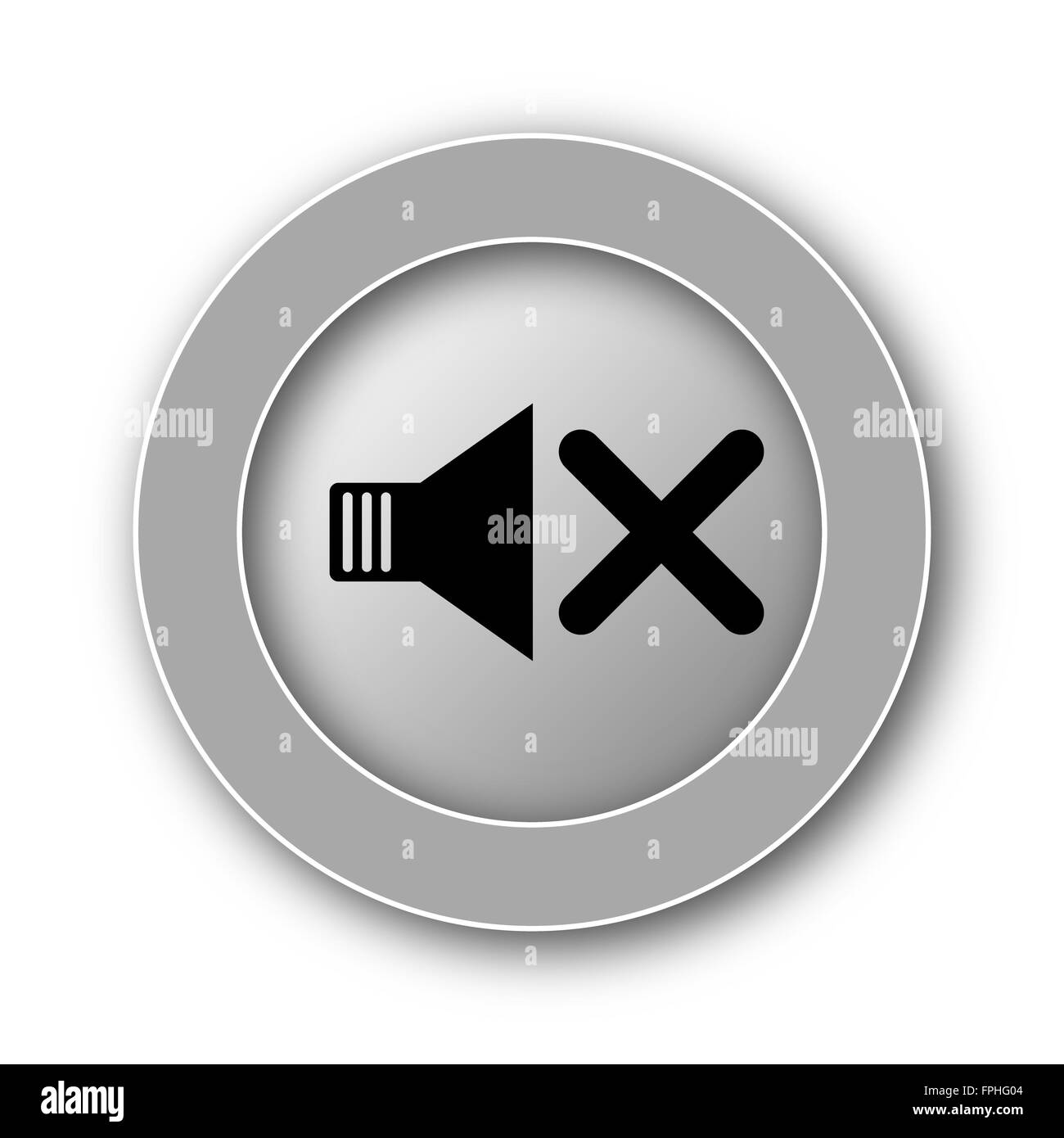 No sound icon. Internet button on white background Stock Photo - Alamy