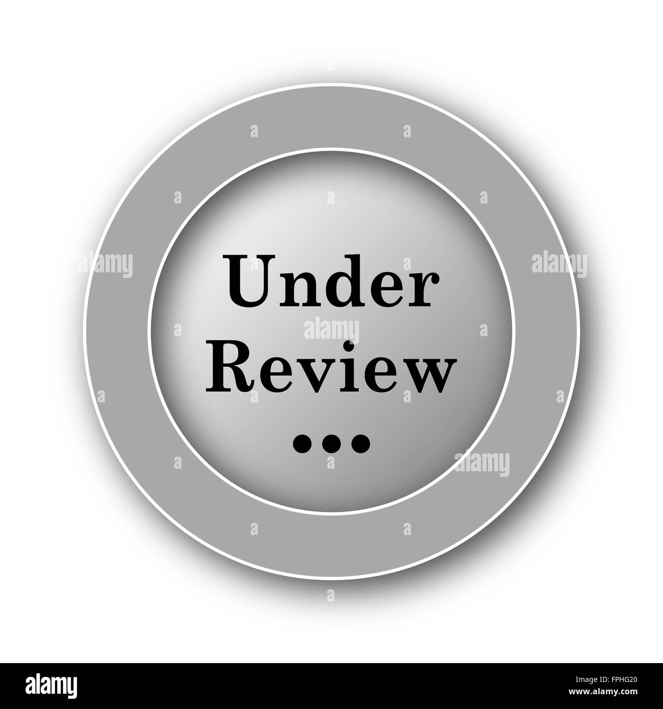 Under review icon. Internet button on white background Stock Photo - Alamy