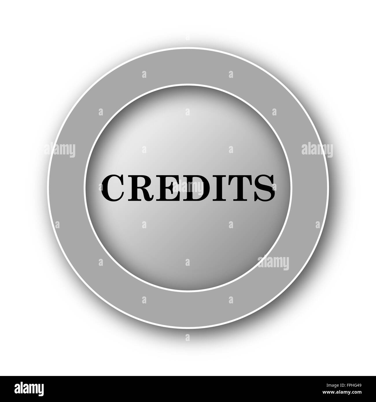 Credits icon. Internet button on white background Stock Photo - Alamy