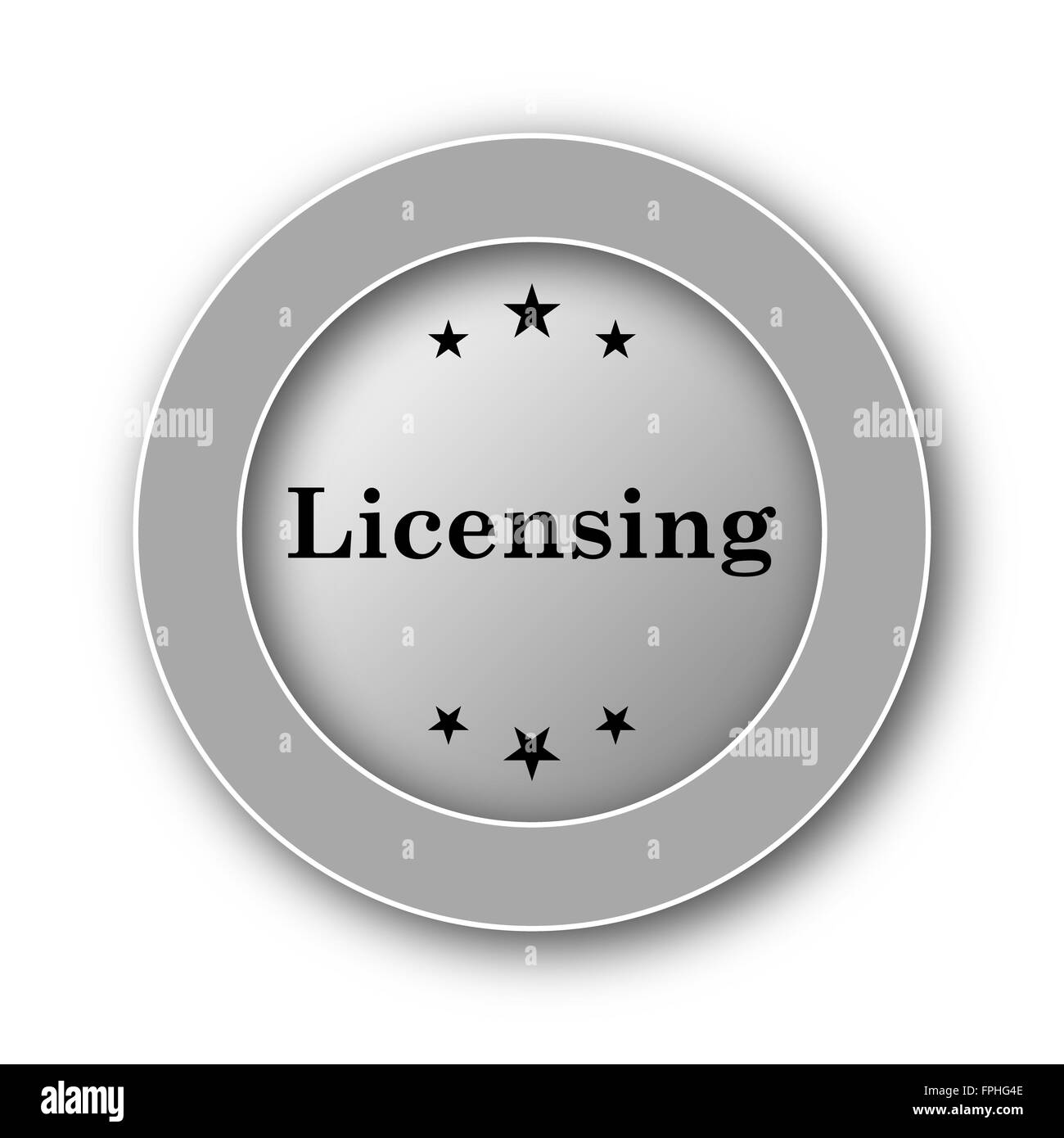 Licensing icon. Internet button on white background Stock Photo - Alamy