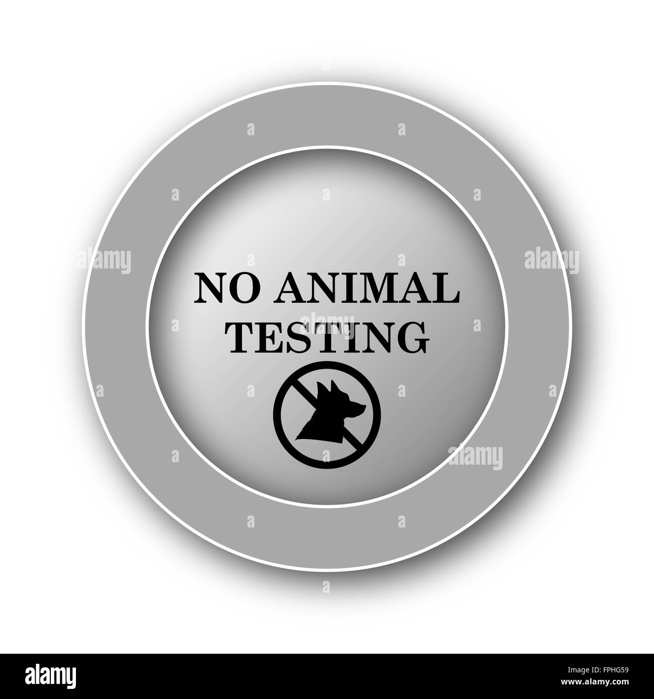 No animal testing icon. Internet button on white background Stock Photo ...