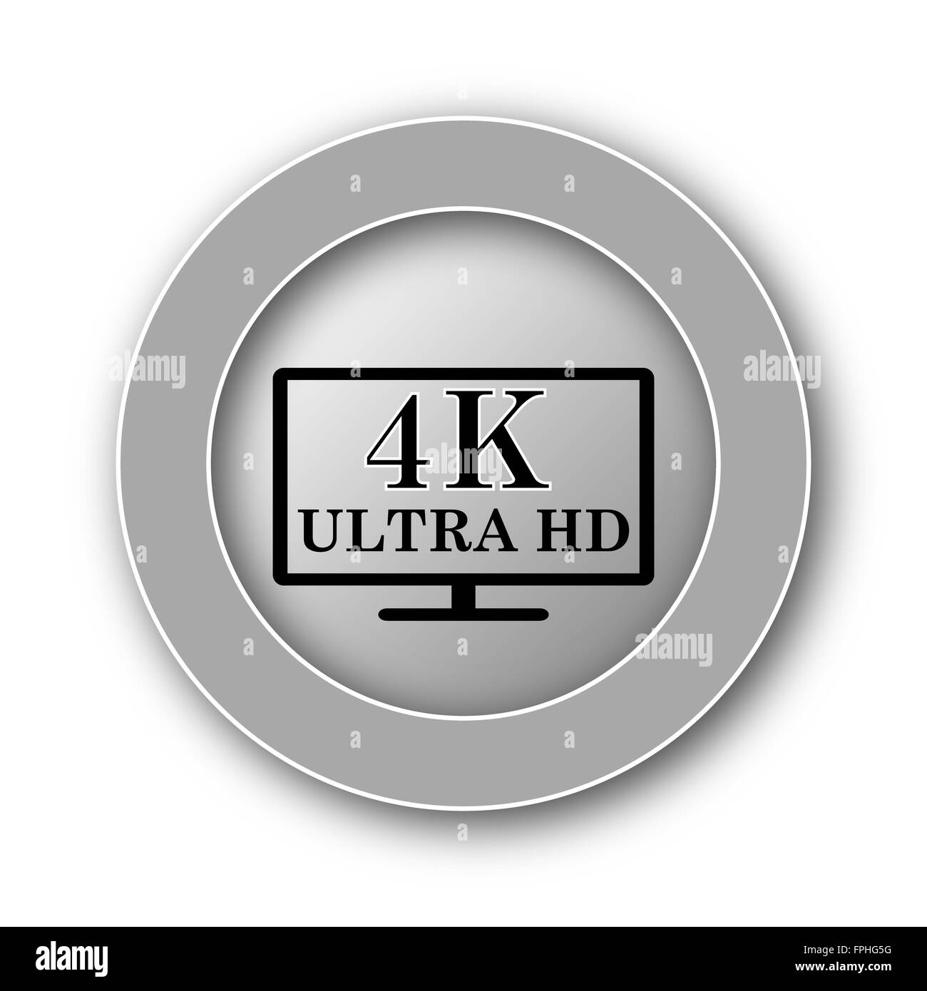 4K ultra HD icon. Internet button on white background Stock Photo - Alamy