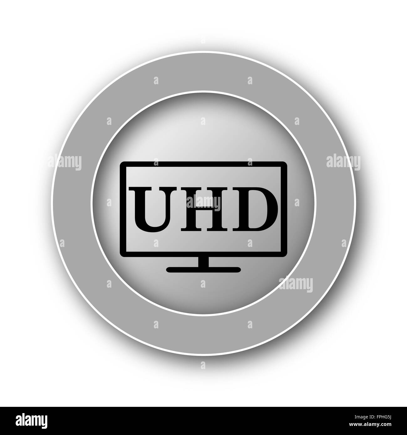 Ultra HD icon. Internet button on white background Stock Photo - Alamy