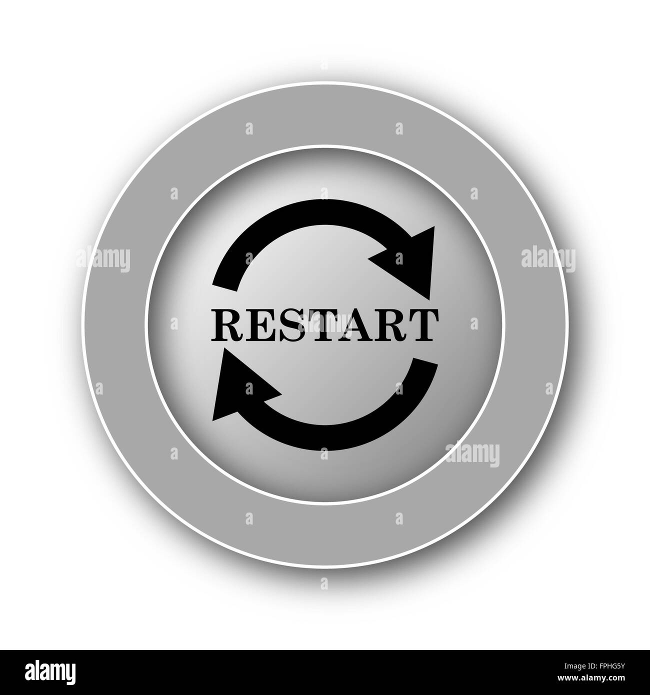 Restart icon. Internet button on white background Stock Photo - Alamy