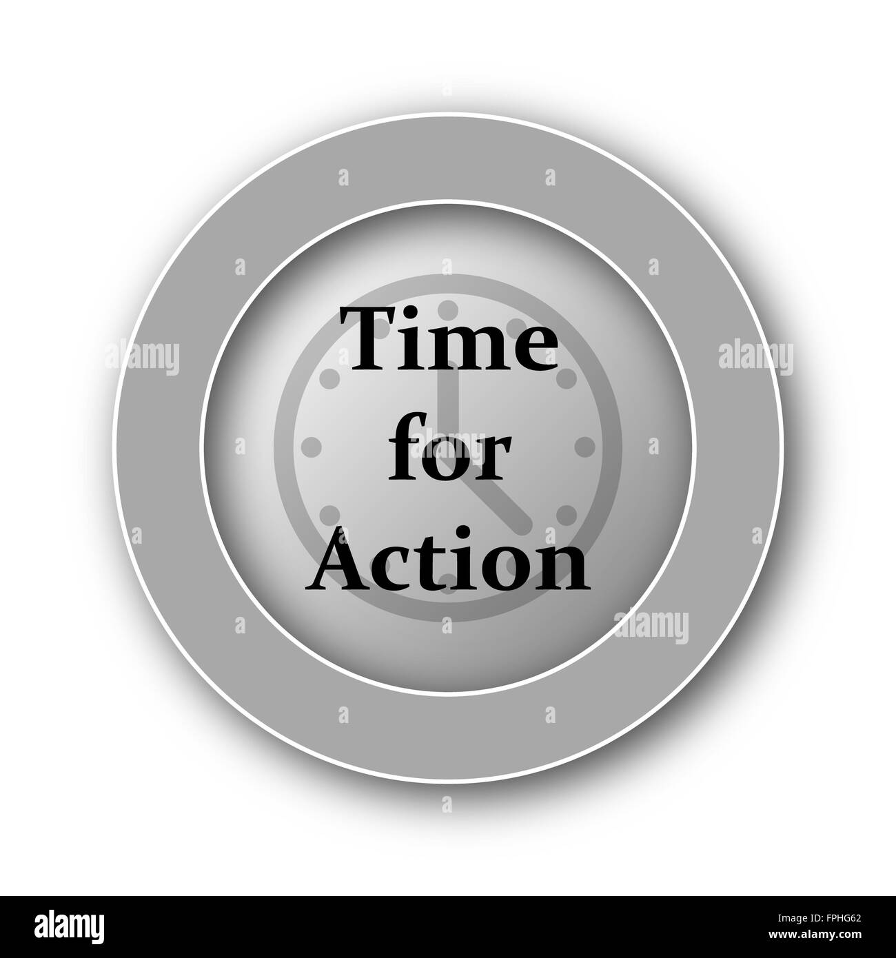 Time for action icon. Internet button on white background Stock Photo ...