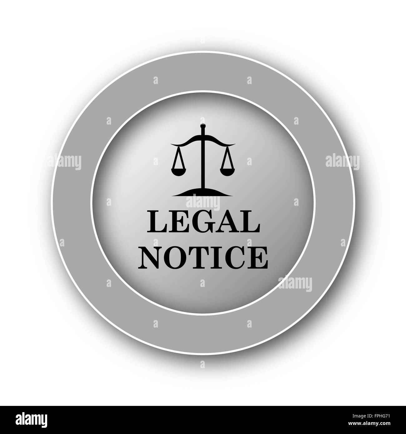 Legal notice icon. Internet button on white background Stock Photo - Alamy