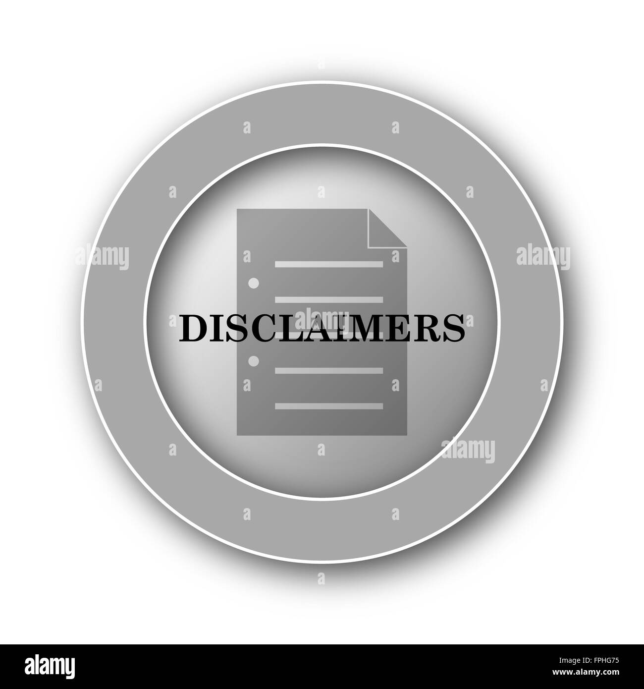 Disclaimers icon. Internet button on white background Stock Photo - Alamy