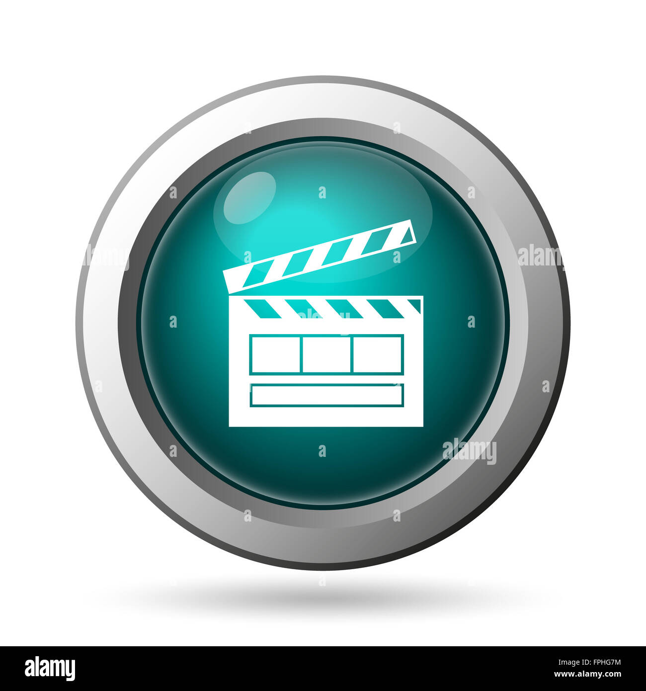 Movie icon. Internet button on white background Stock Photo - Alamy