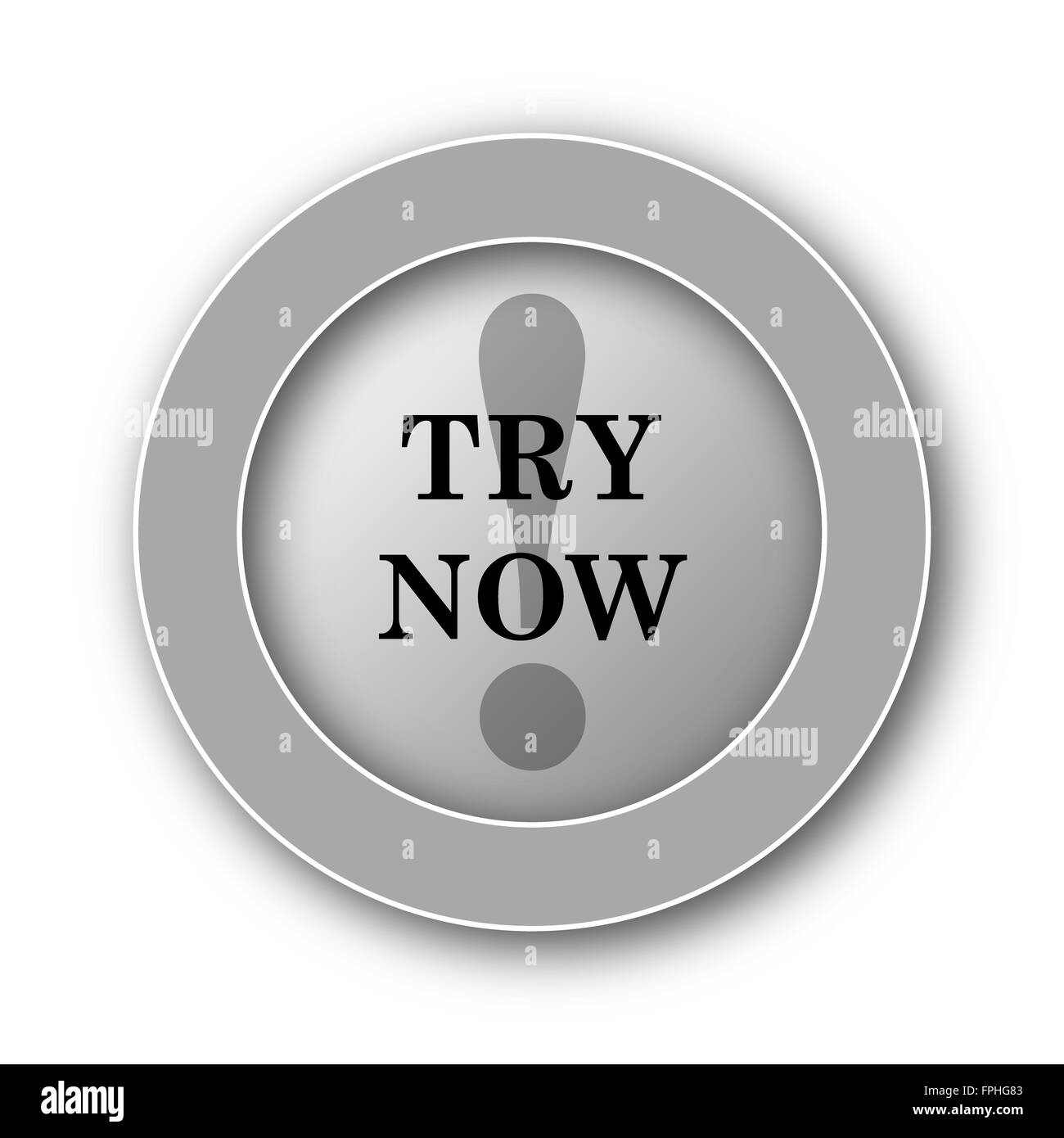 Try now icon. Internet button on white background Stock Photo - Alamy