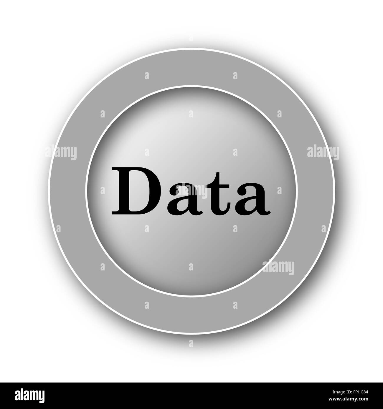 Data icon. Internet button on white background Stock Photo - Alamy