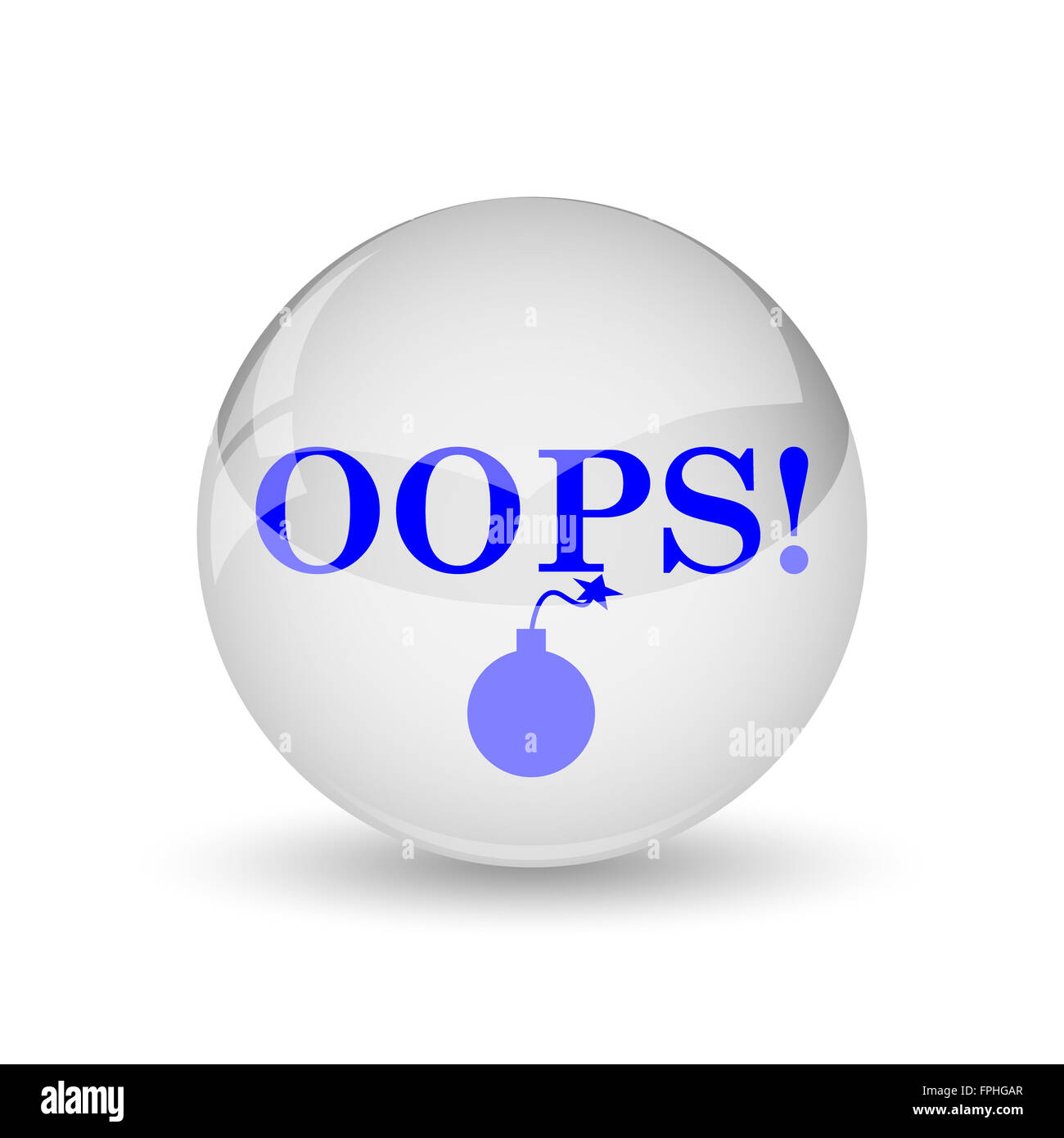 Oops icon. Internet button on white background Stock Photo - Alamy