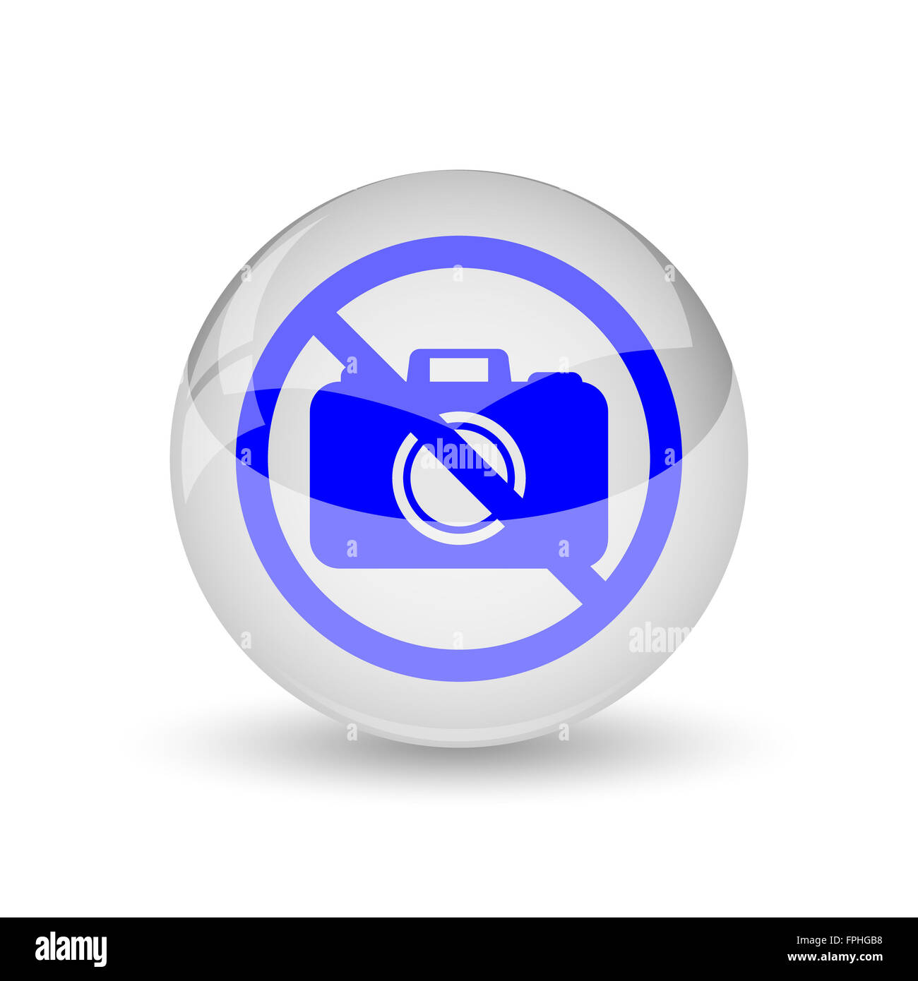 Forbidden camera icon. Internet button on white background Stock Photo ...