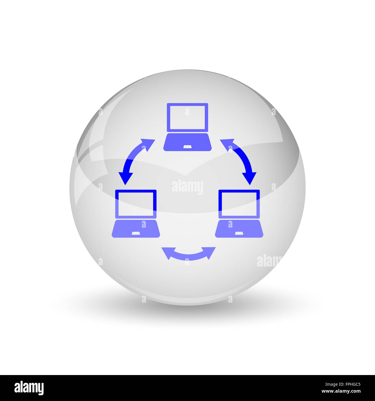 Computer network icon. Internet button on white background Stock Photo ...