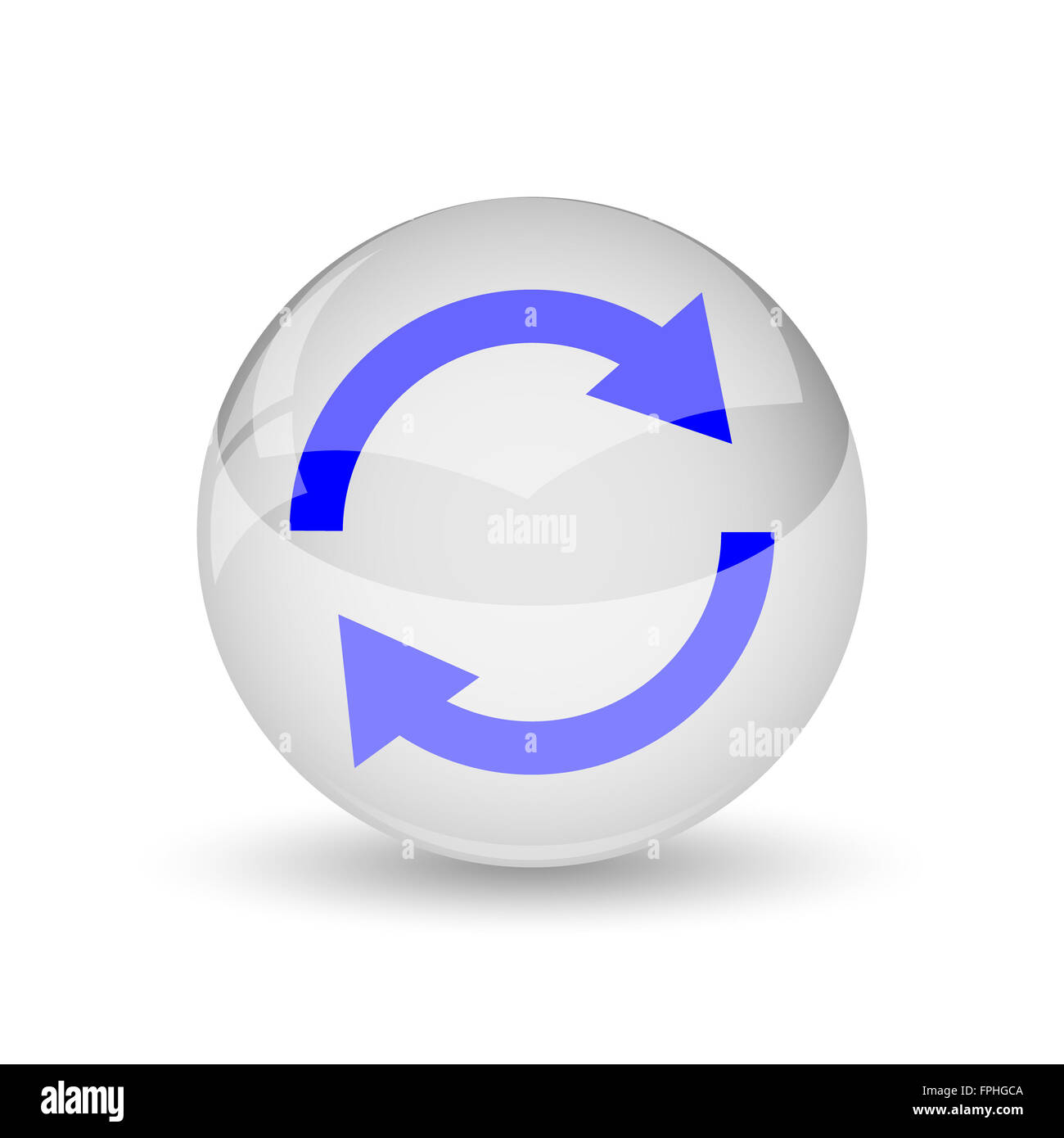 Reload two arrows icon. Internet button on white background Stock Photo ...
