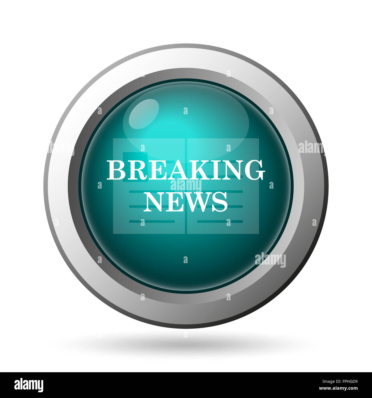Breaking news icon. Internet button on white background Stock Photo - Alamy