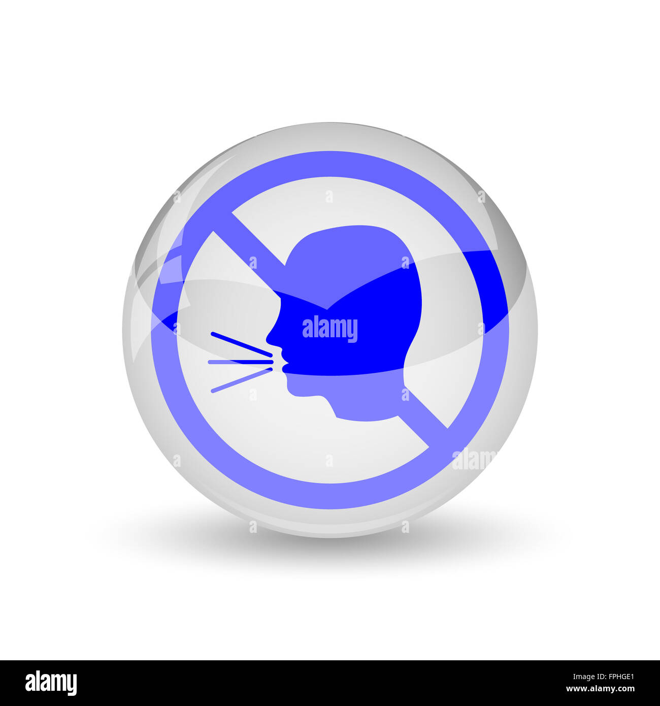 No talking icon. Internet button on white background Stock Photo - Alamy