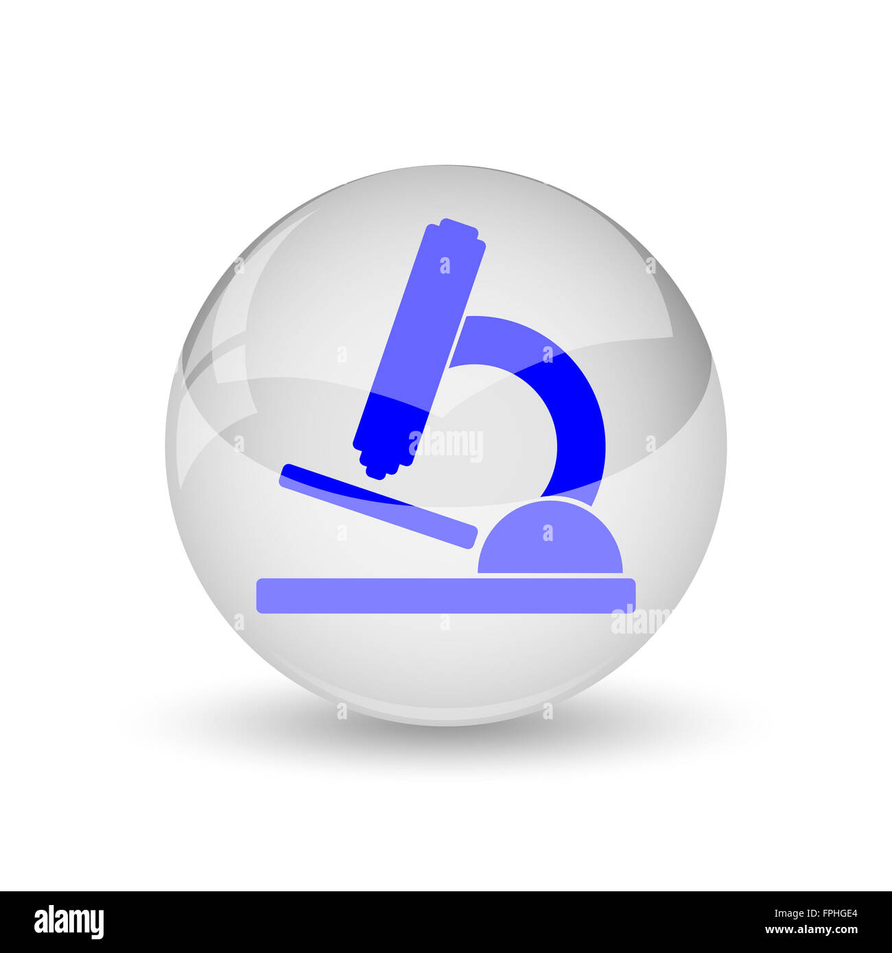 Microscope icon. Internet button on white background Stock Photo - Alamy