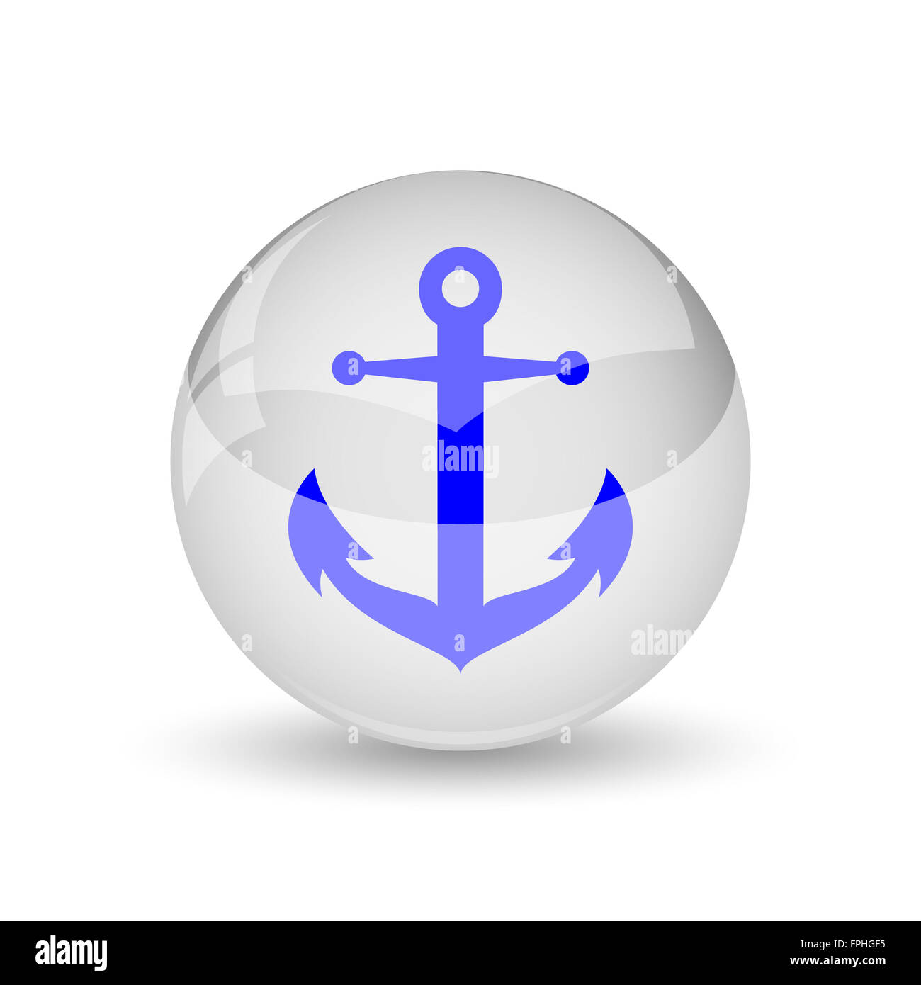 Anchor icon. Internet button on white background Stock Photo - Alamy