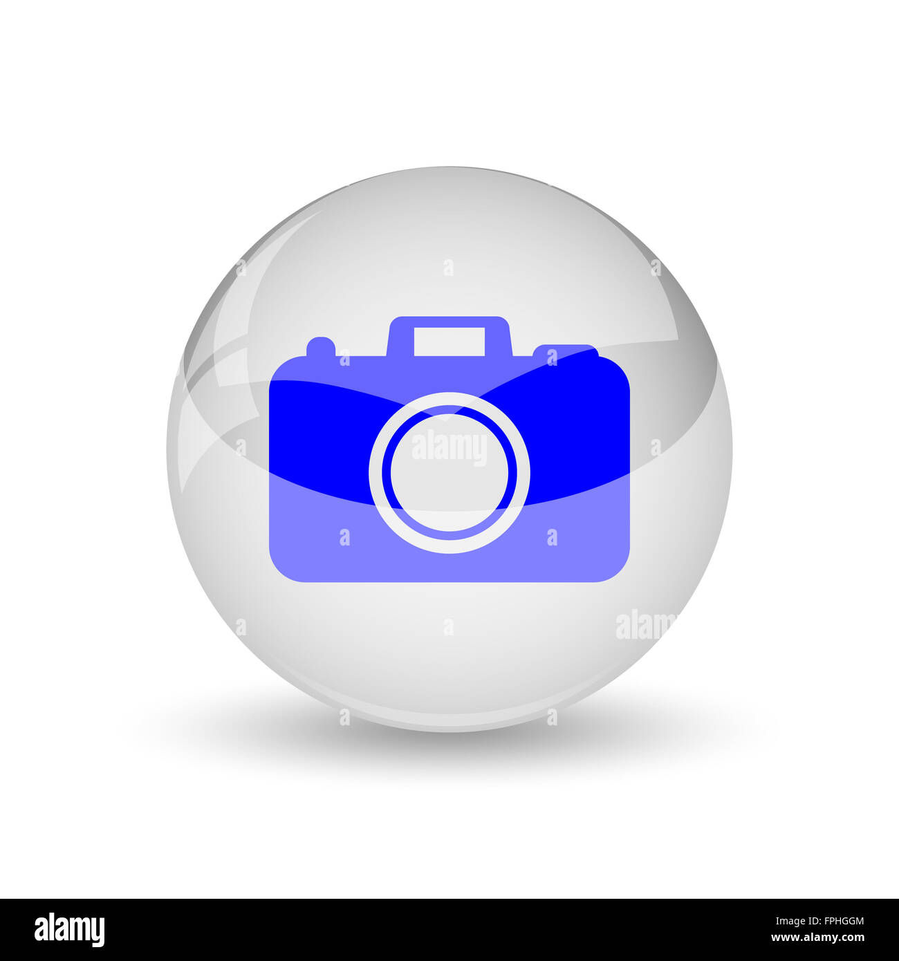 Photo camera icon. Internet button on white background Stock Photo - Alamy