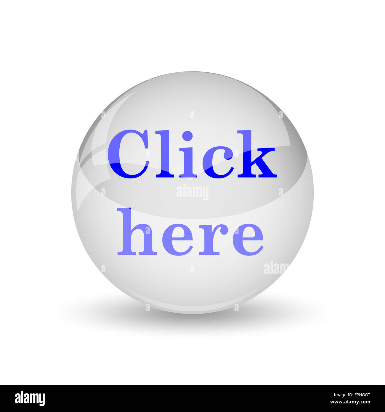 Click here icon. Internet button on white background Stock Photo - Alamy