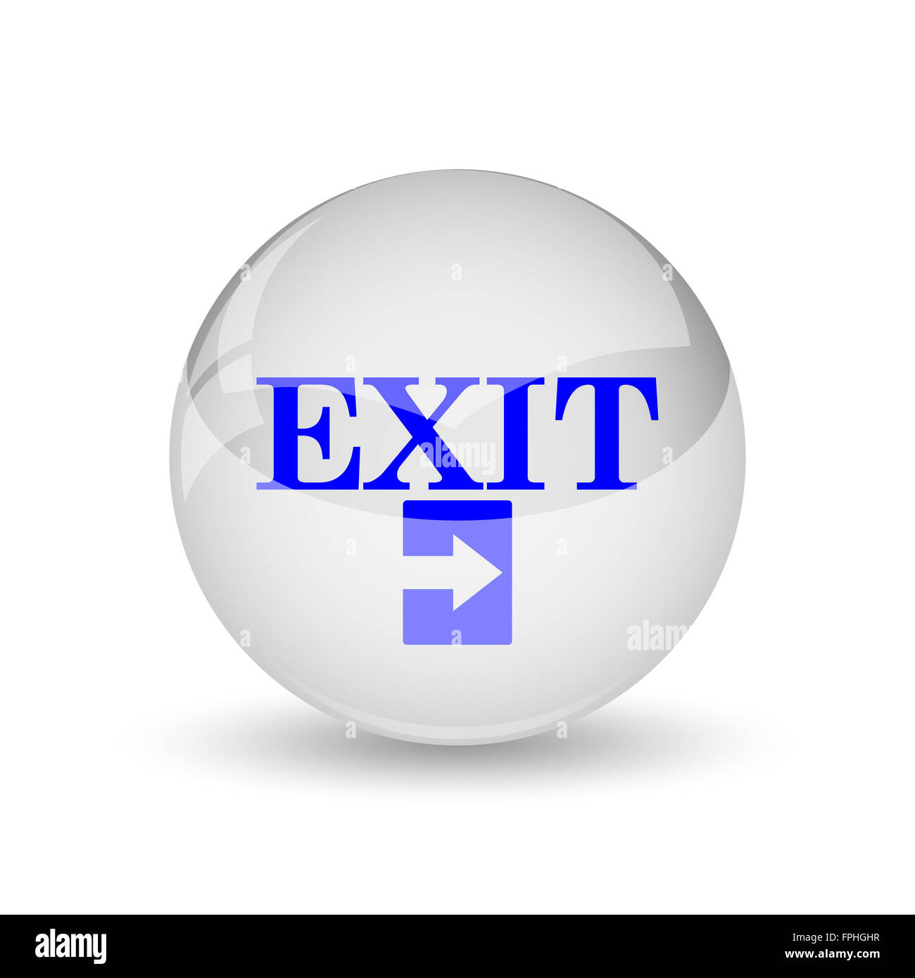 Exit icon. Internet button on white background Stock Photo - Alamy
