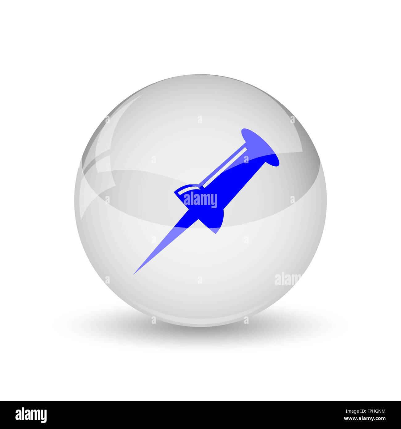 Pin icon. Internet button on white background Stock Photo - Alamy