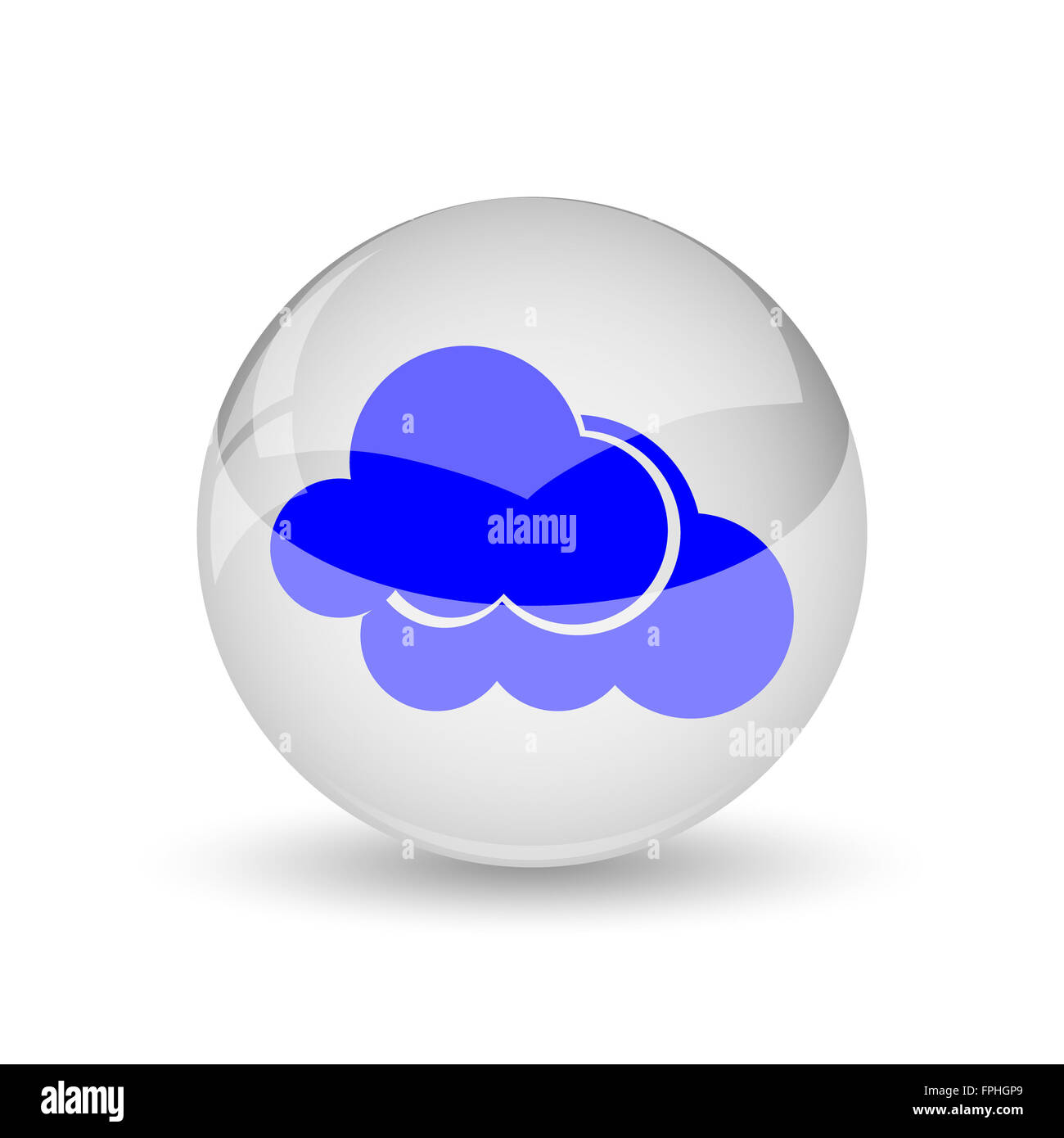 Clouds icon. Internet button on white background Stock Photo - Alamy