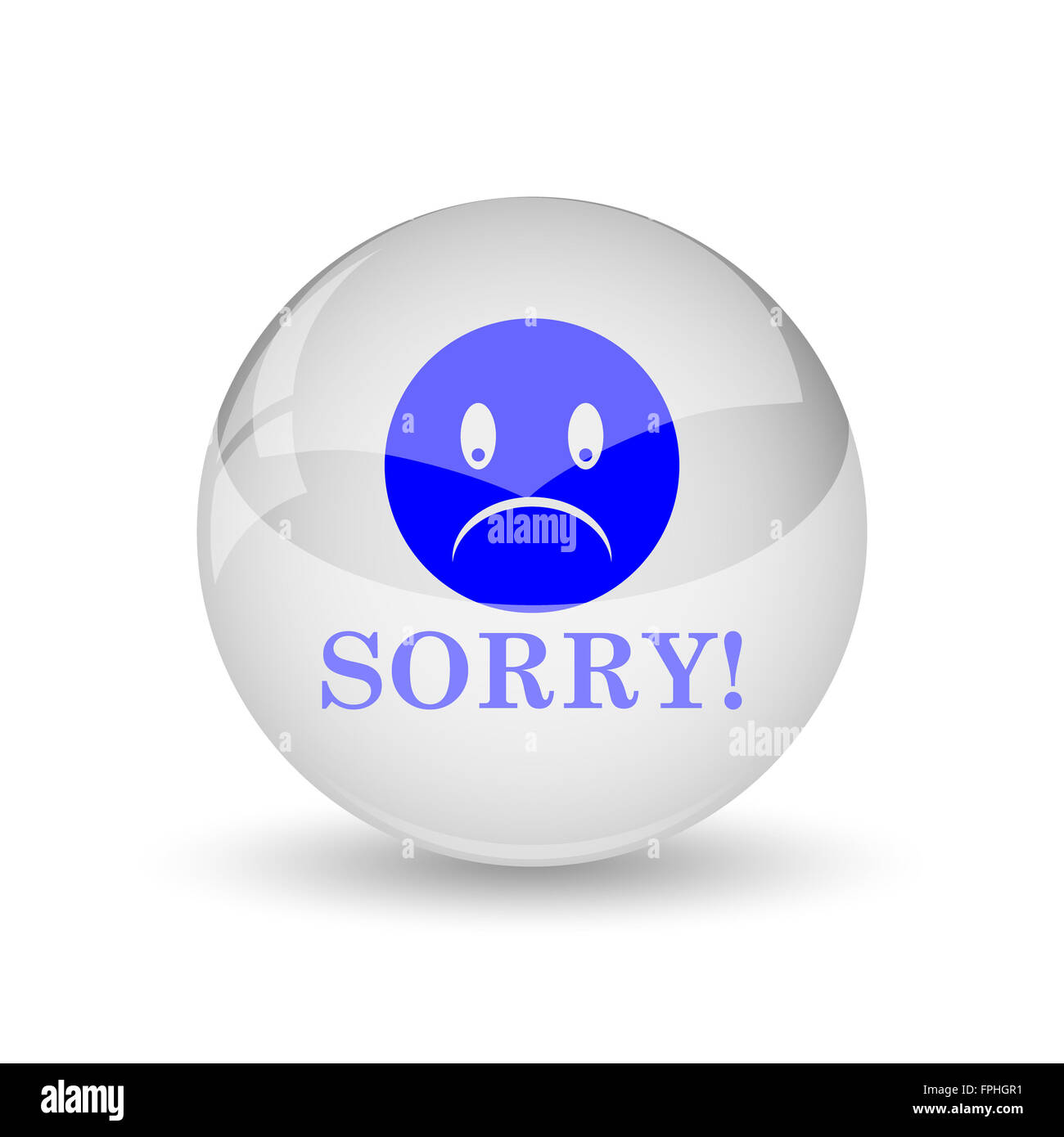 Sorry icon. Internet button on white background Stock Photo - Alamy
