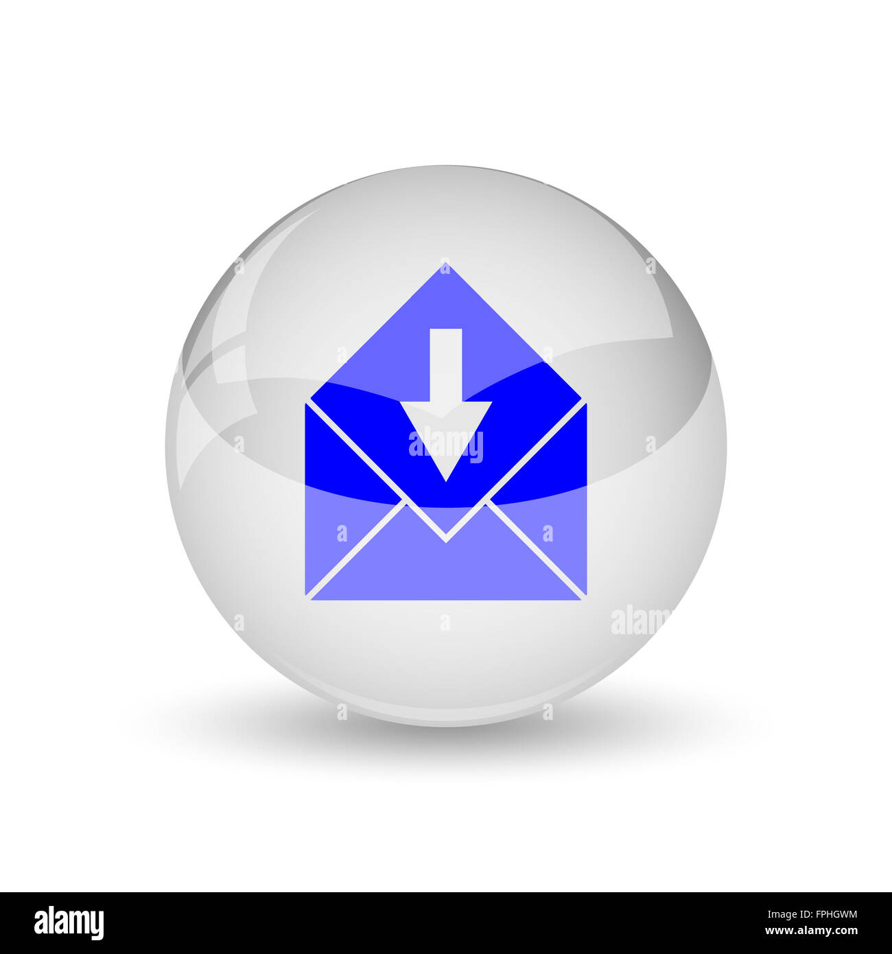 Receive e-mail icon. Internet button on white background Stock Photo ...