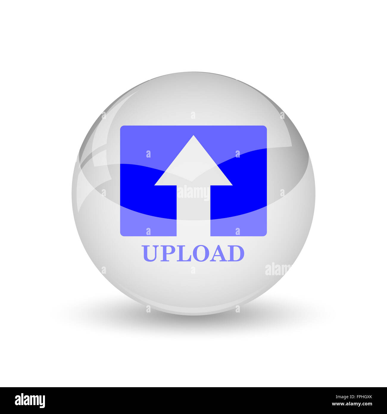 Upload icon. Internet button on white background Stock Photo - Alamy